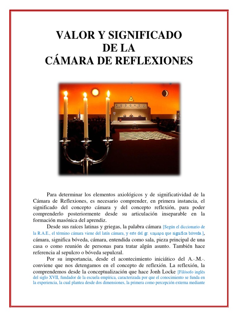 Valor y Significado de La Camara de Reflexiones | PDF | Alma | Concepto