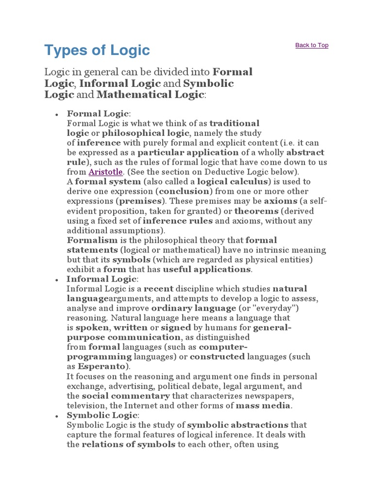Types of Logic Explained: Formal, Informal, Symbolic & Mathematical ...