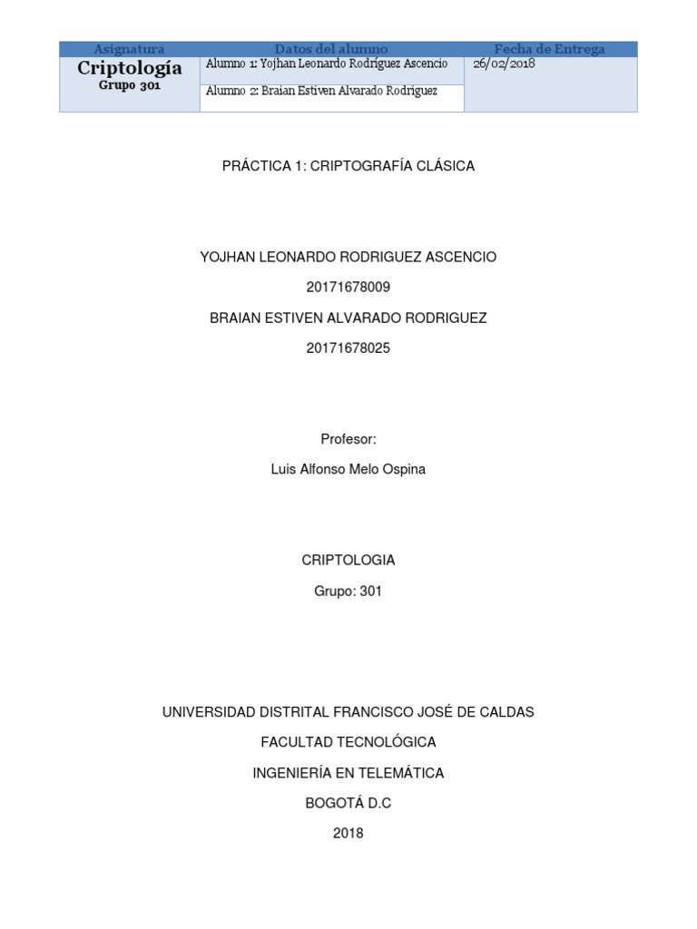 Práctica 1 TallerCifrado | PDF | Criptografía | Clave (criptografía)