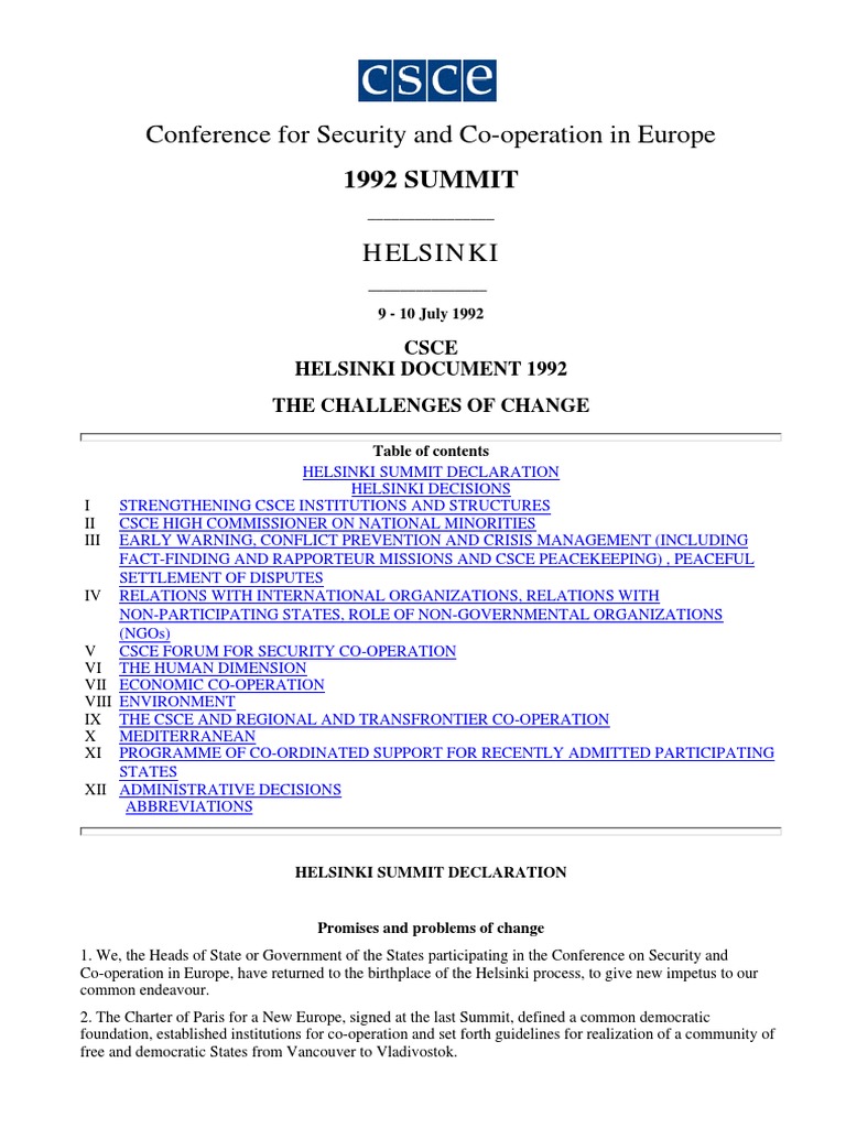 Challenfes For Change 1992. | PDF | Organization For Security And Co ...
