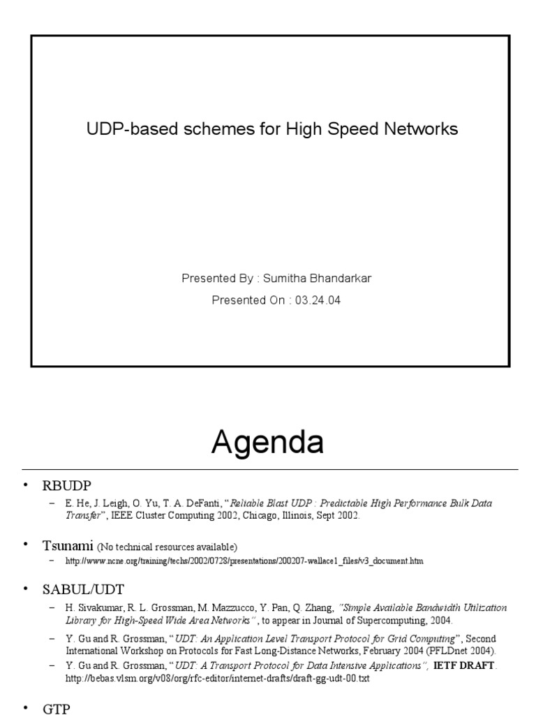 UDP High Speed | PDF | Transmission Control Protocol | Network Congestion