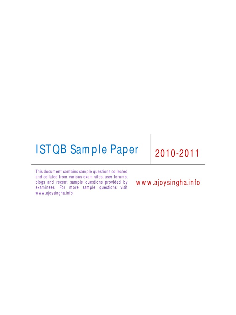 500 ISTQB Sample Papers 2010 2011 | PDF | Software Testing | C ...
