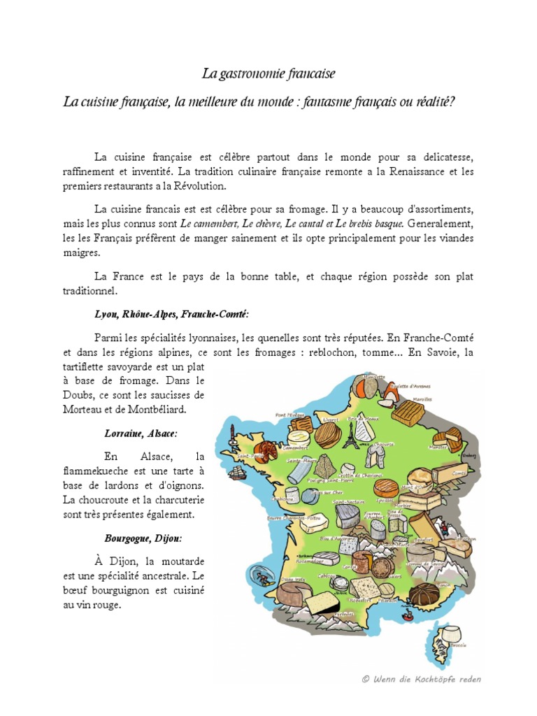 La Gastronomie Francaise | PDF | Cuisine française | Comportement ...