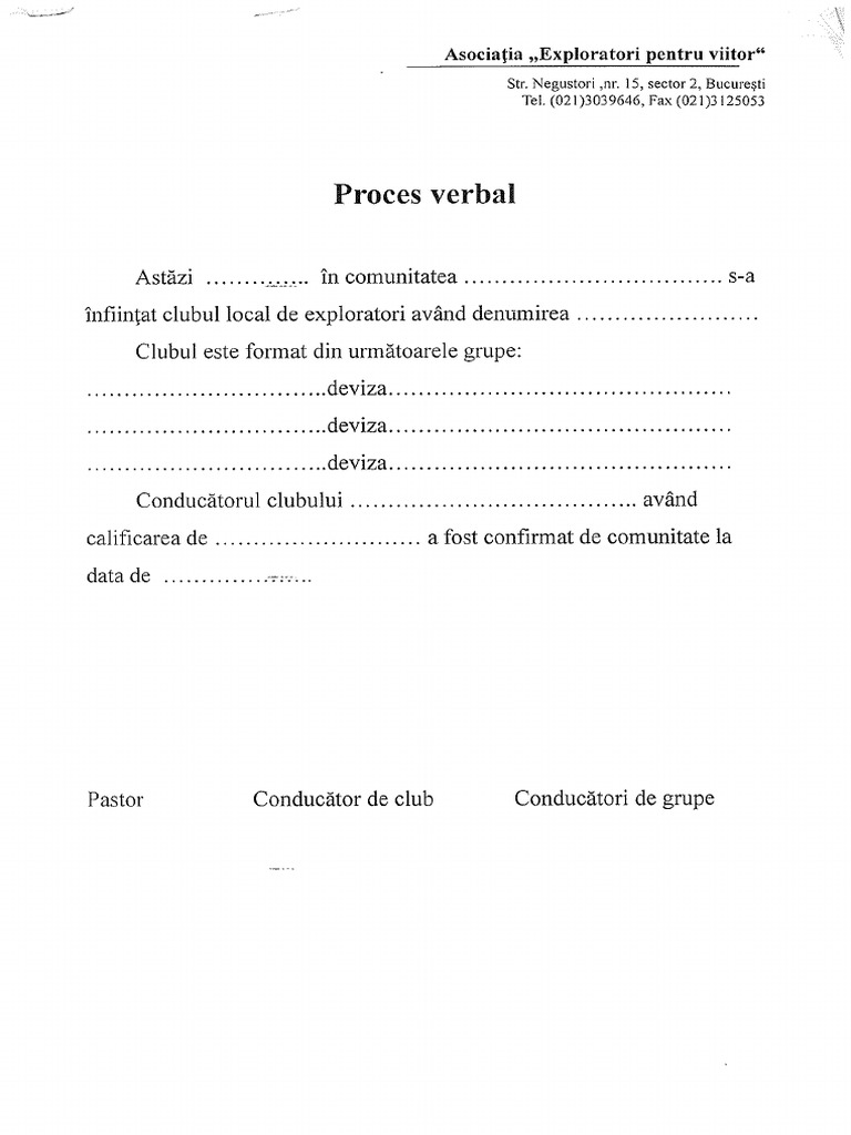 Formular Proces Verbal | PDF