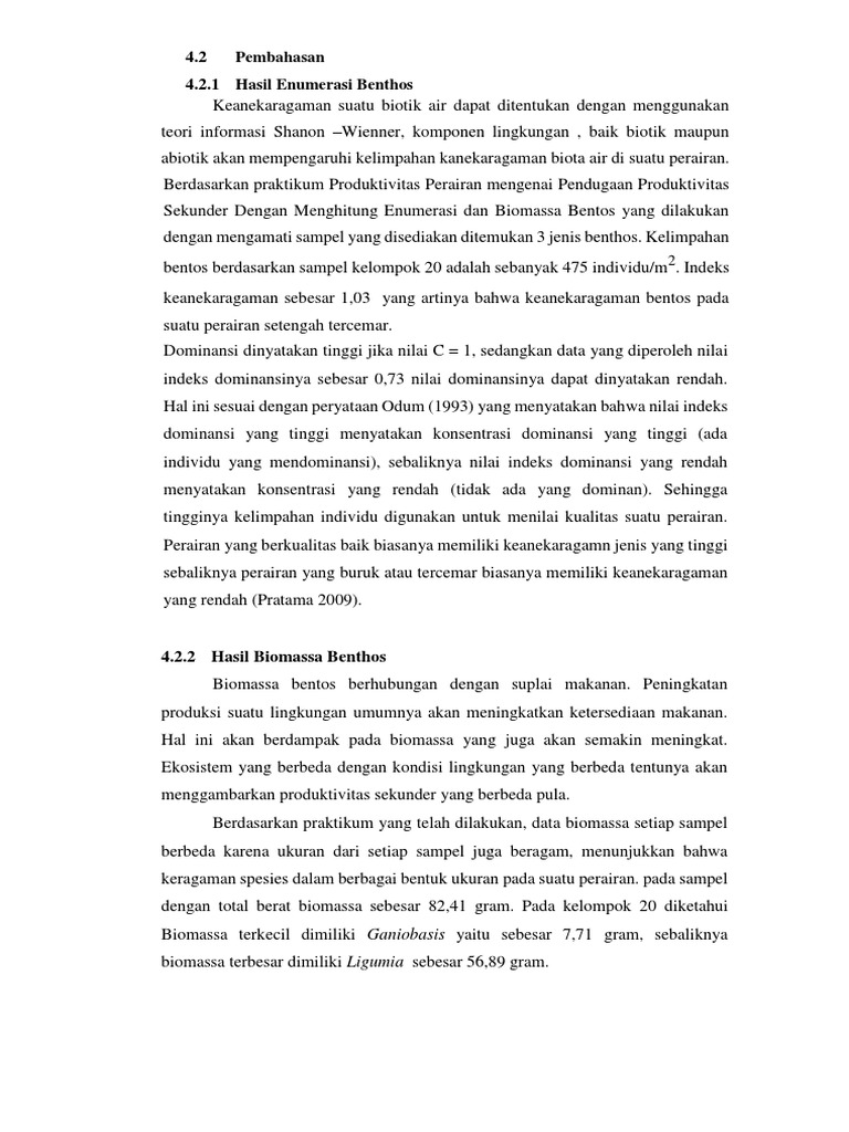 Pembahasan Makrobenthos | PDF