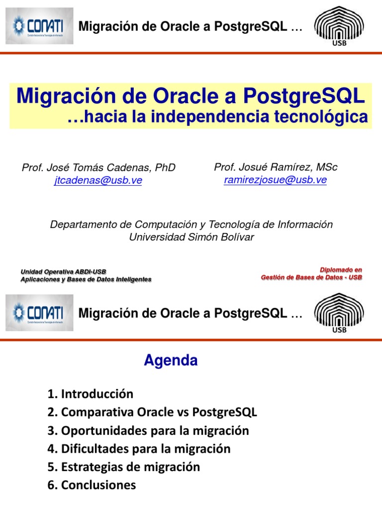 Migracin Oracle A Postgresql | PDF | Postgre Sql | Oracle Corporation
