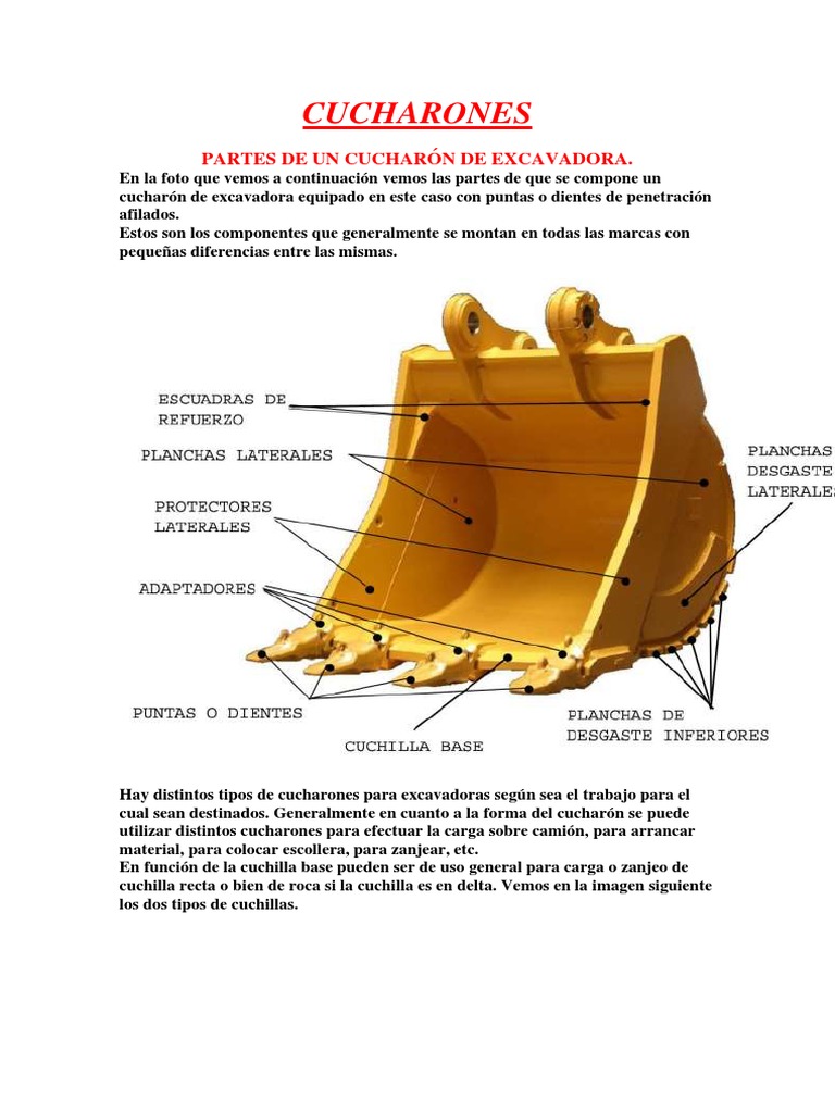 Partes y medidas del cucharón de excavadora | PDF | Naturaleza