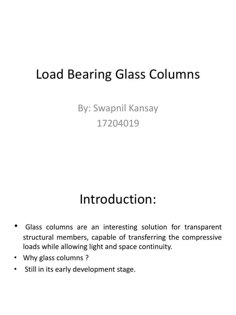 Load Bearing Glass Columns | PDF