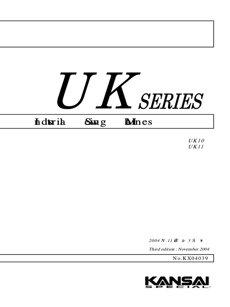 Partsbok Kansai Special UK Series PDF | PDF | Textile Arts