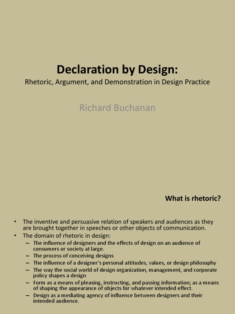 Buchanan - Declaration by Design | PDF | Rhetoric | Persuasion