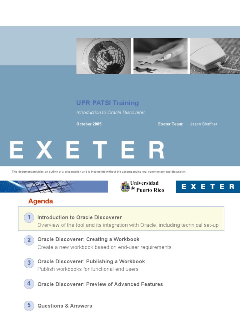 Oracle Discoverer Training Guide | PDF | Microsoft Excel | Computing