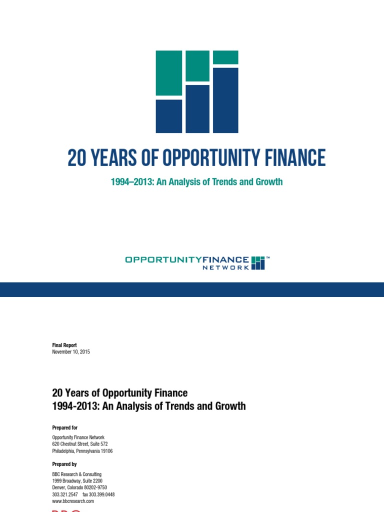 OFN 20 Years Opportunity Finance Report | PDF | Community Development ...