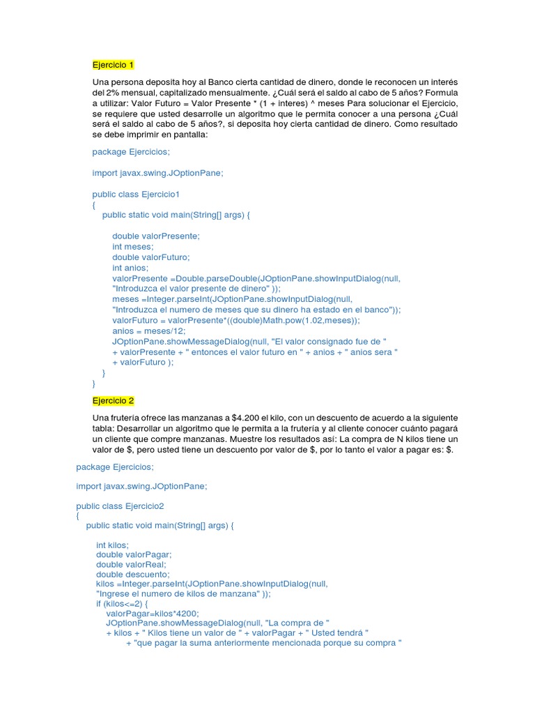 Ejercicios Java Netbeans Laboratorio 3 | PDF | Salario | Interés