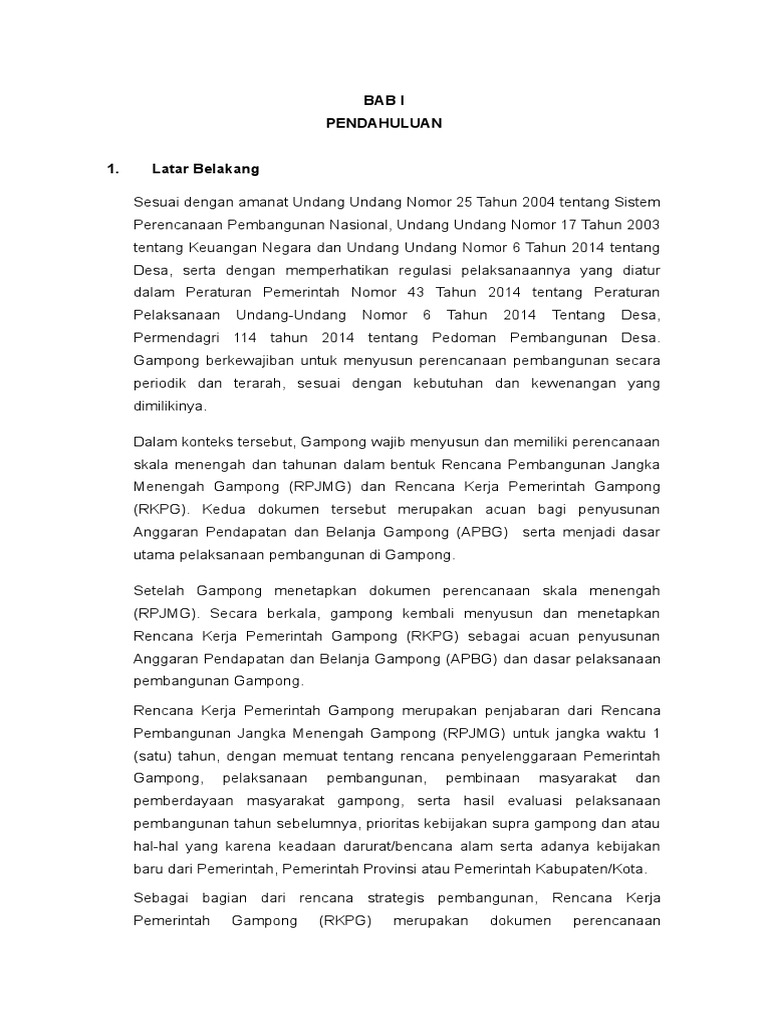 Draft RKPG Bireuen | PDF