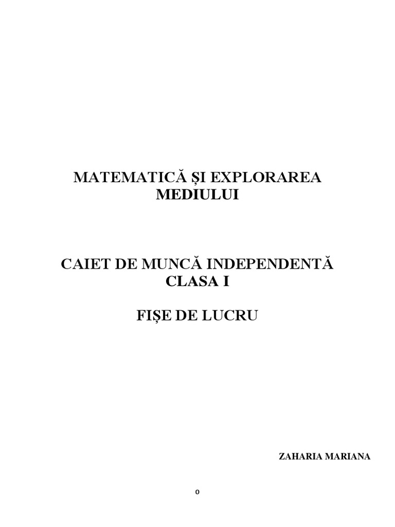 Matematica - Fișe-De-Lucru PDF | PDF