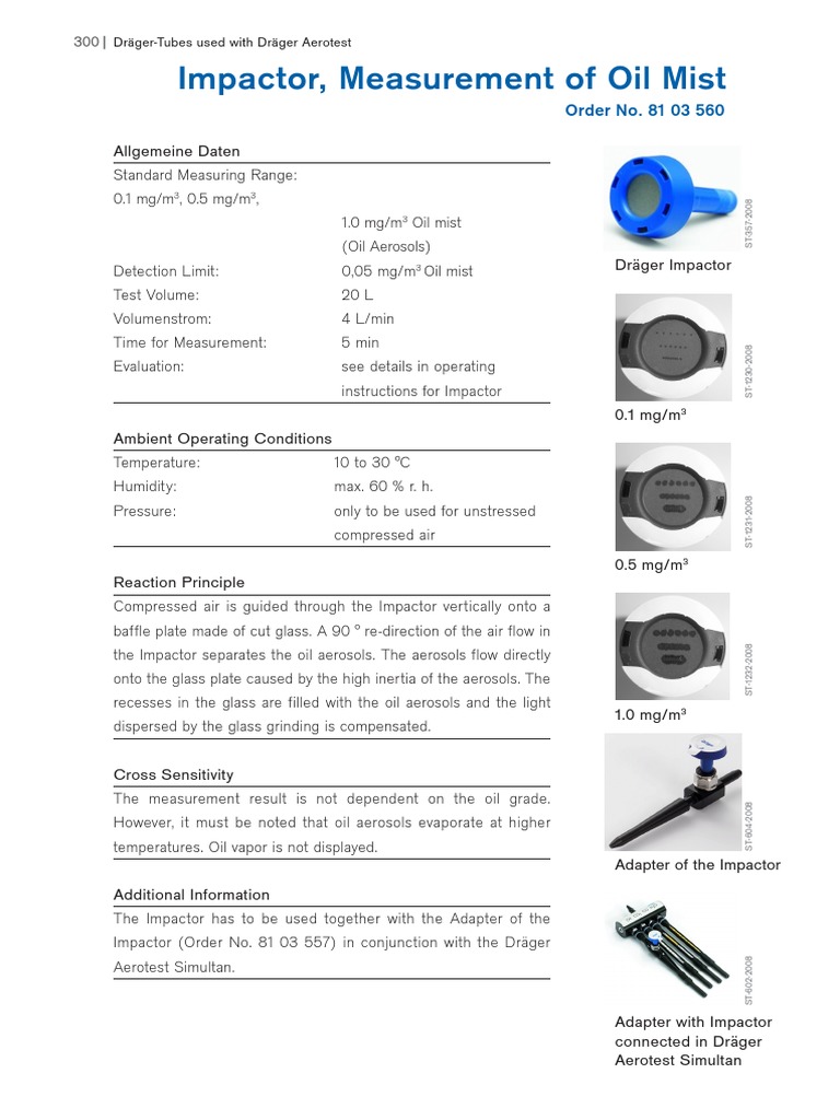 Impactor Oil Dräger 8103560 | Aerosol | Atmosphere Of Earth | Free 30 ...