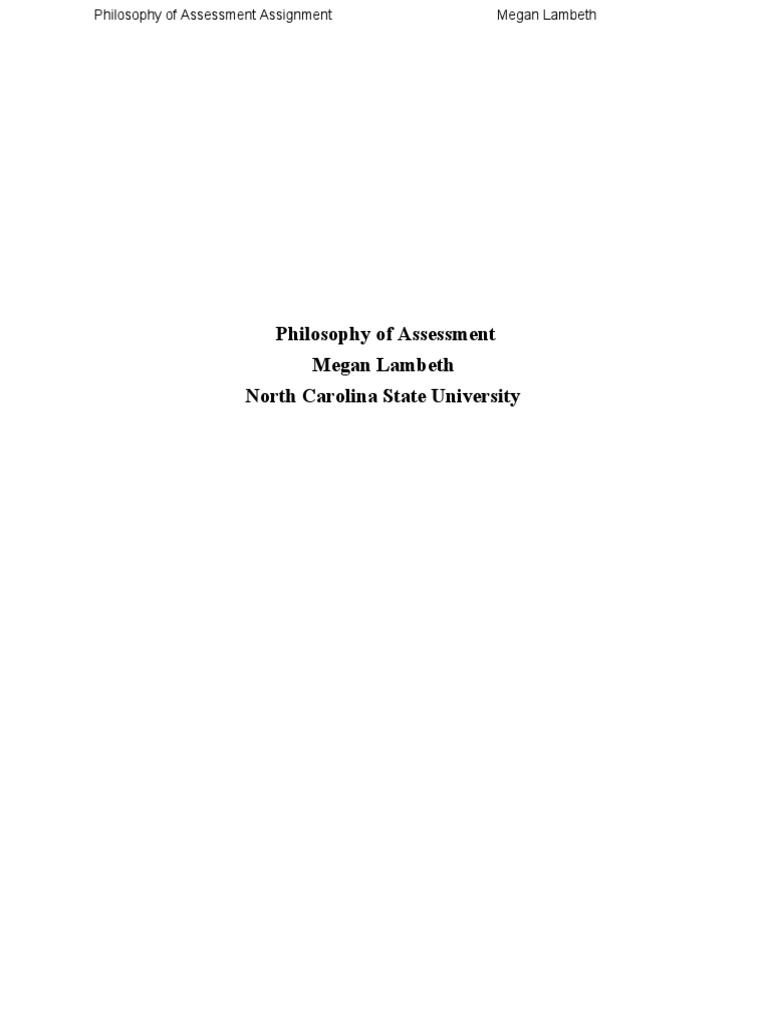 Philosophy of Assessment in Education | PDF | Teaching Method ...