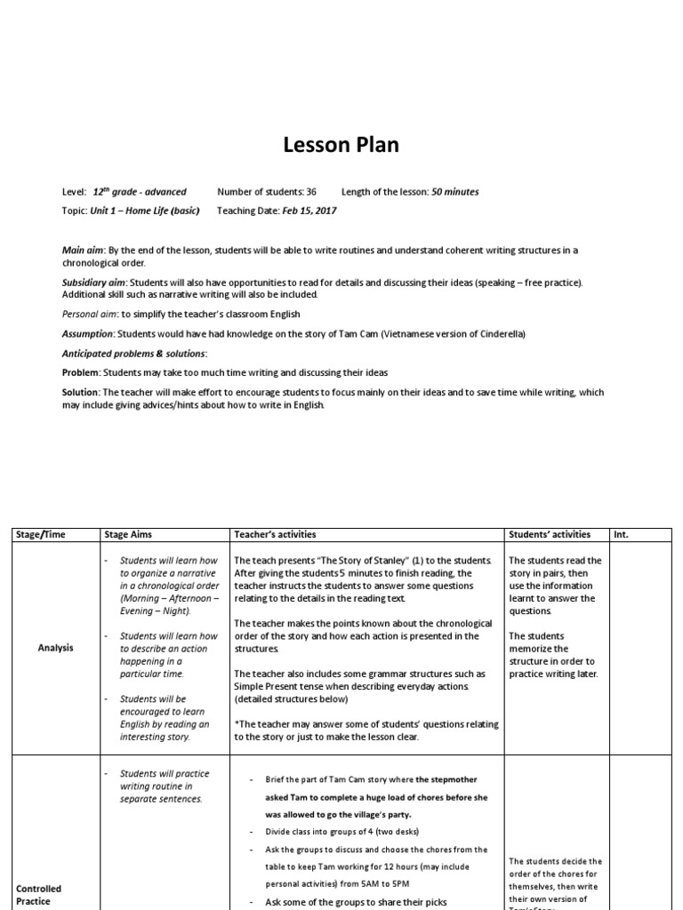 Grade 12 Narrative Writing Lesson Plan | PDF | Teachers | Lesson Plan