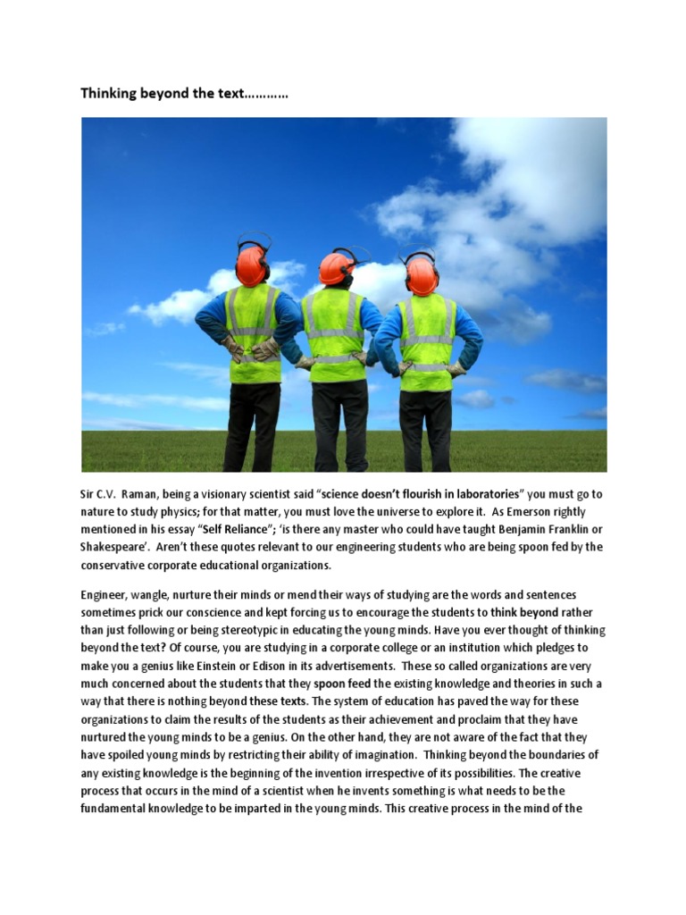 Thinking Beyond The Text...... | PDF | Imagination | Mind