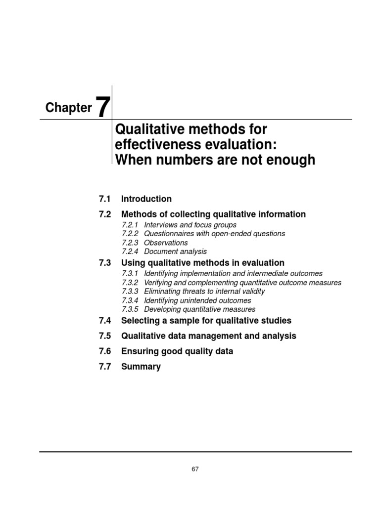 Qualitative Methods in Effectiveness Evaluation | PDF | Qualitative ...