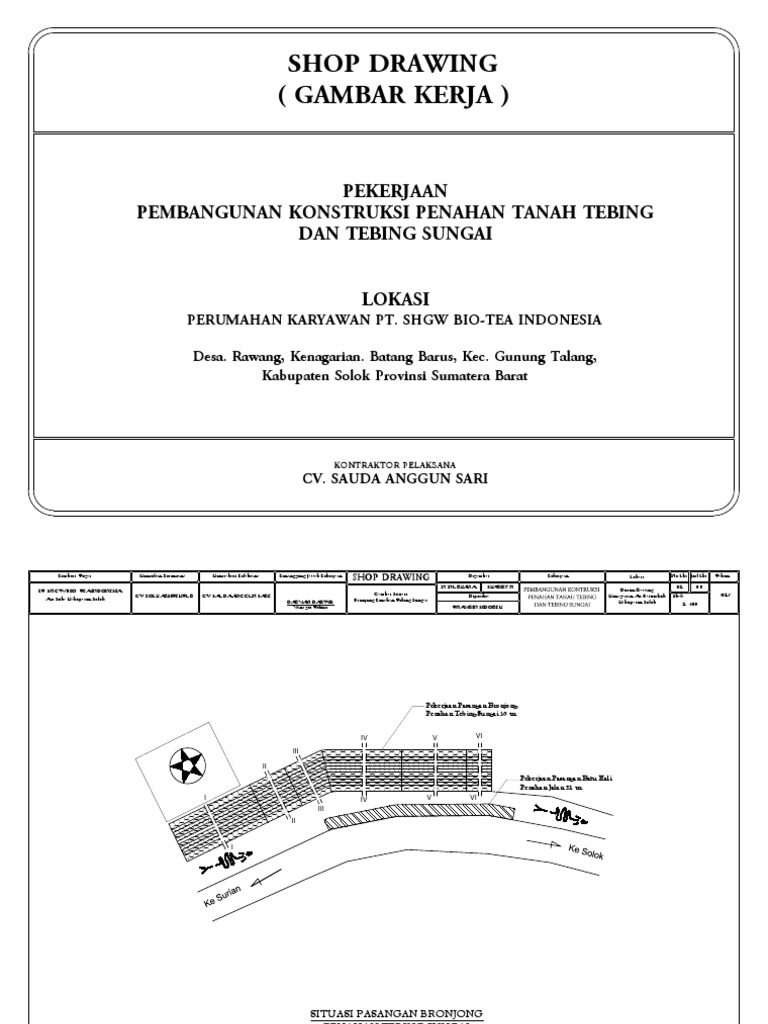 Shop Drawing (Gambar Kerja) Pasangan Bronjong | PDF