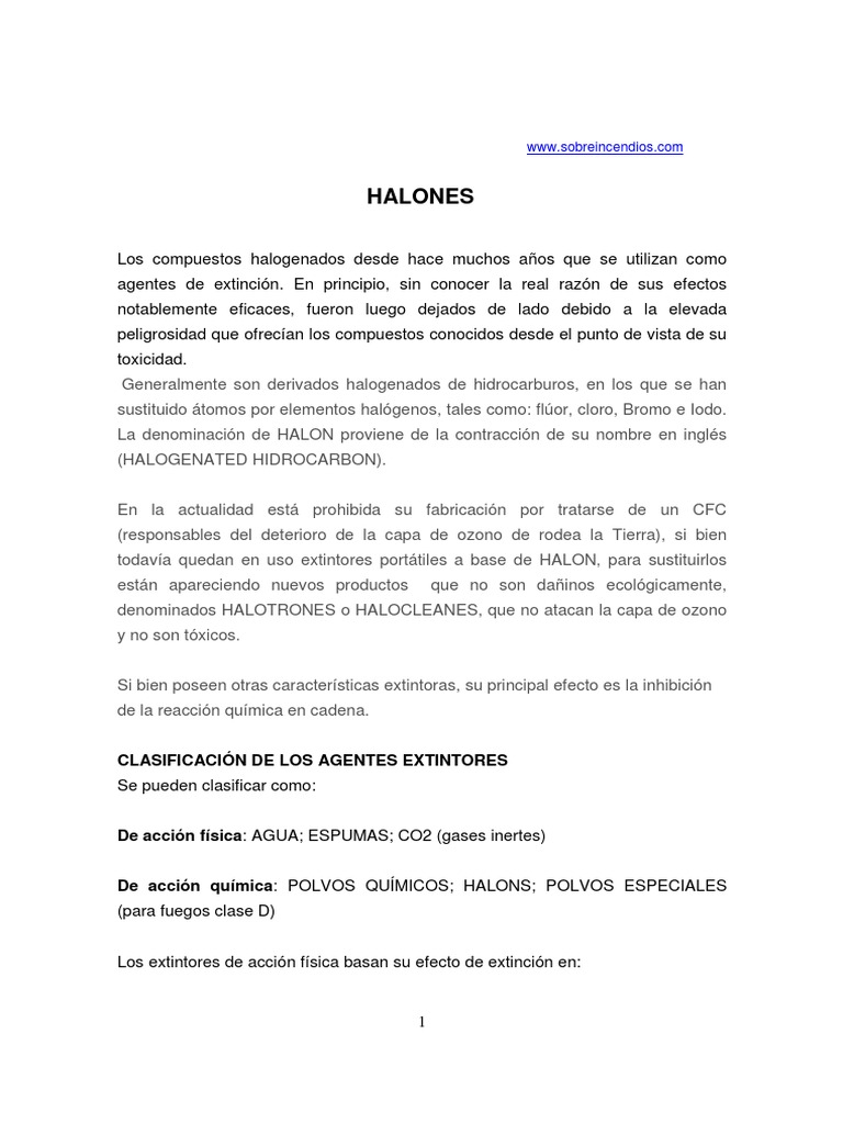 Halones PDF | PDF | Radical (Química) | Combustión