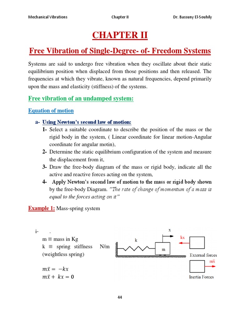 Mechanical Vibration II | PDF | Oscillation | Mass