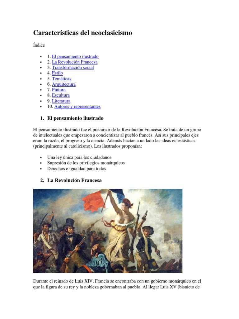 Características Del Neoclasicismo | PDF | revolución Francesa | Francia