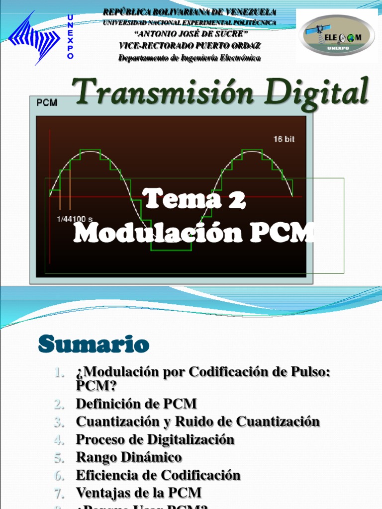 tema-2-modulacion-pcm.ppt | Conversor analógico a digital | Modulación