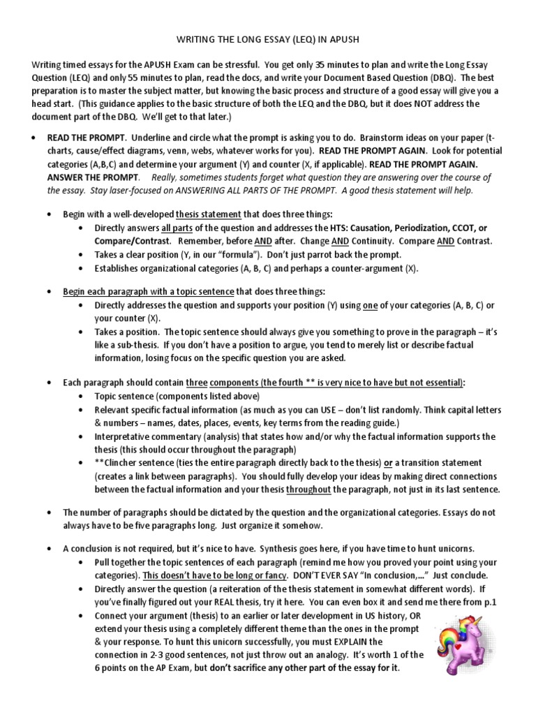 Writing The Leq Essays Question