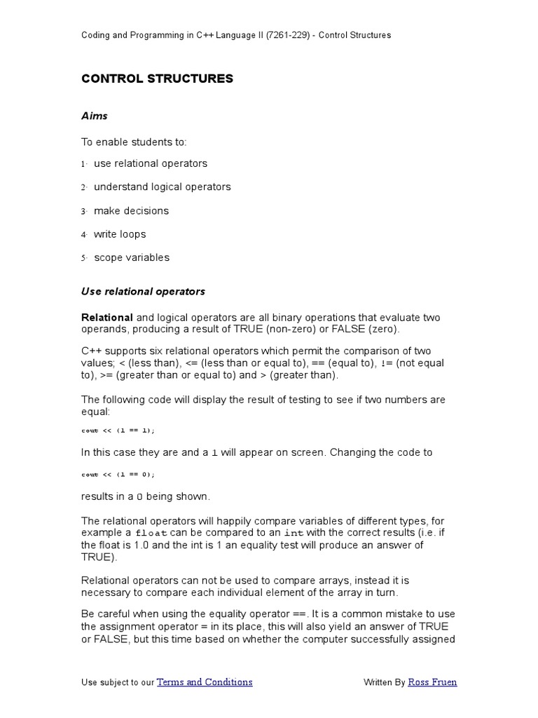 Control Structures | Download Free PDF | Control Flow | Subroutine
