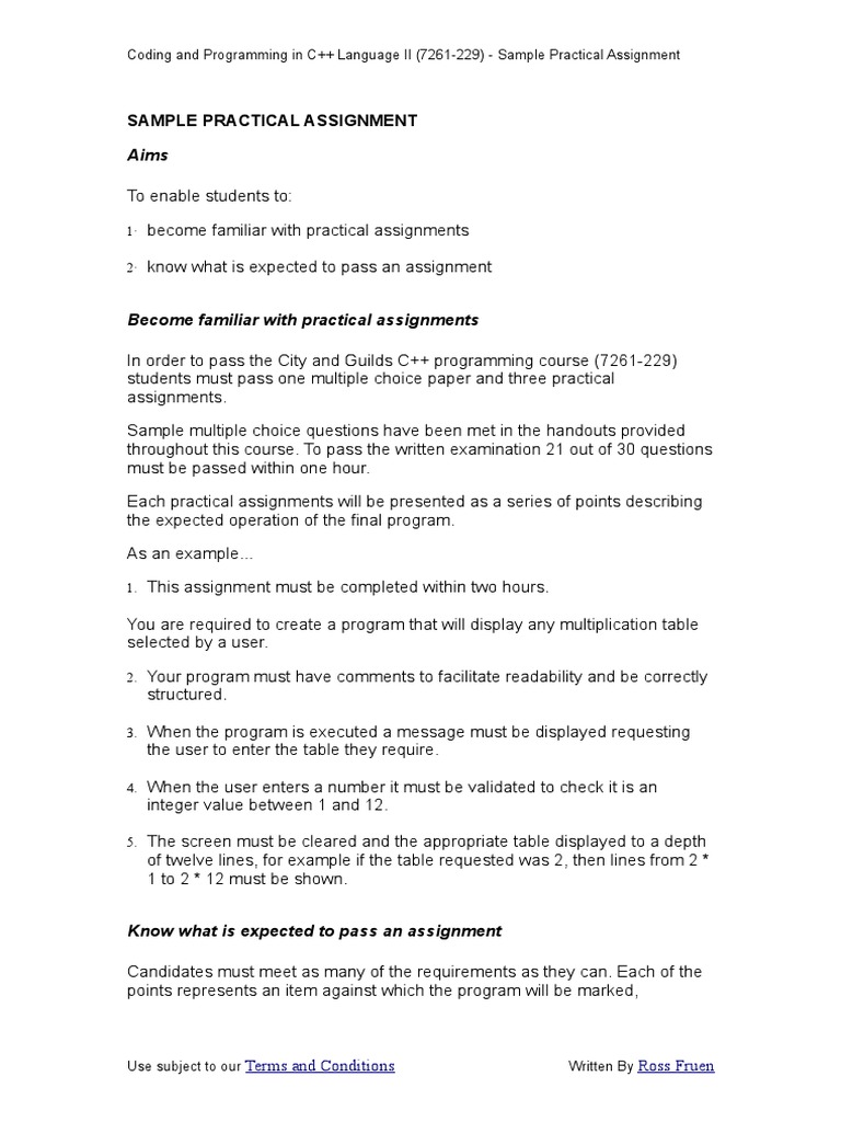 Sample Practical Exam | PDF