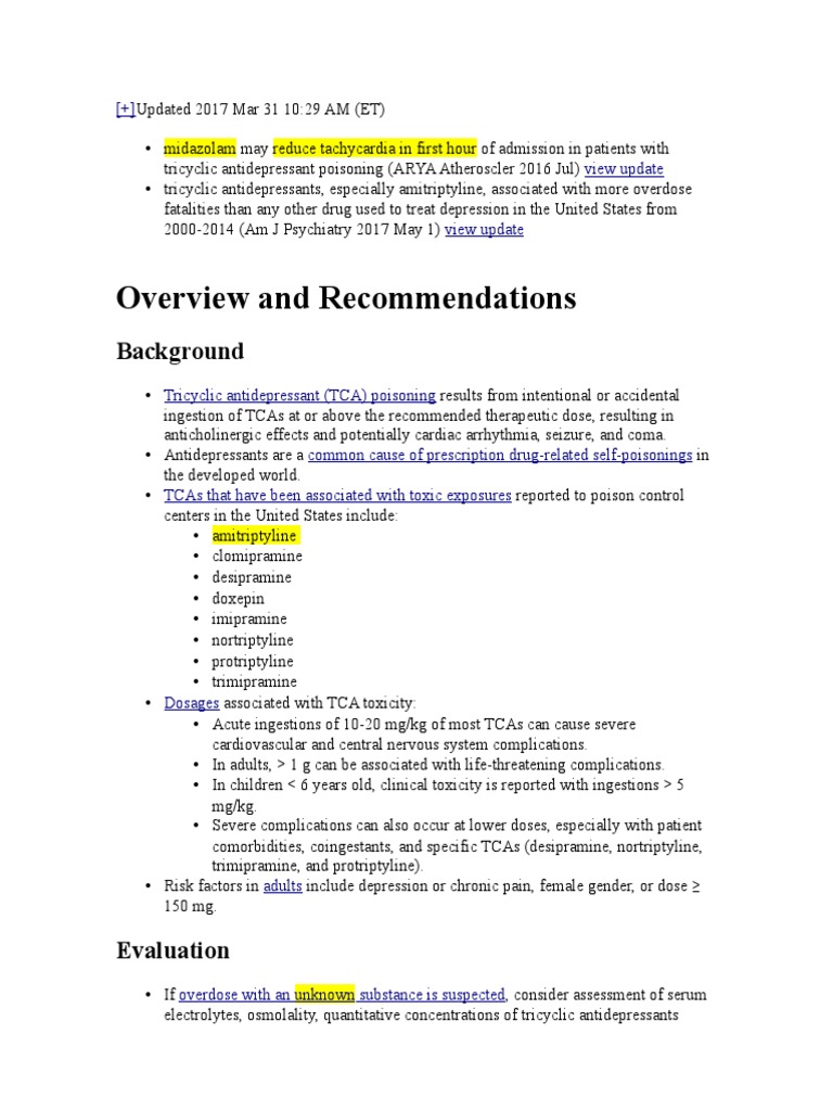 TCA Poisoning | PDF | Electrocardiography | Medical Treatments