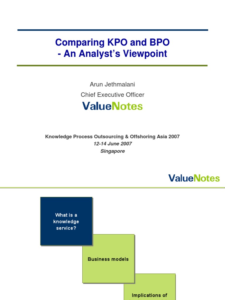 KPO vs BPO: Opportunities & Models | PDF | Business Process Outsourcing ...