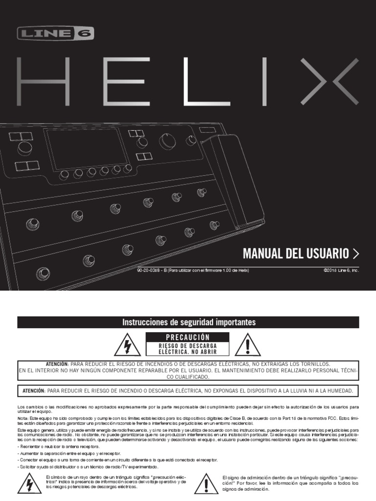 Helix Owners Manual (REV B) - Spanish | PDF | Ac Power Plugs And ...