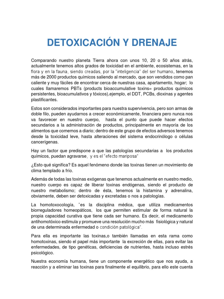 Detoxificación y Drenaje | PDF | Membrana mucosa | Medicamentos con receta Detoxificación y Drenaje | PDF | Membrana mucosa | Medicamentos con receta
