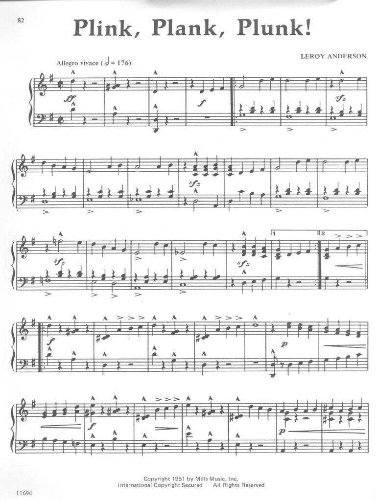 Plink, Plank, Plunk! Piano PDF | PDF | Classical Music | Leisure