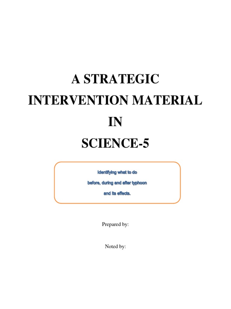 A Strategic Intervention Material IN Science-5: Prepared by | PDF