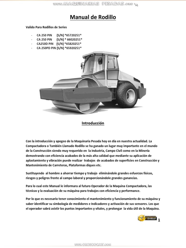 Manual Rodillo Compactador Series Ca250 Dynapac PDF | PDF | Screw | Gear