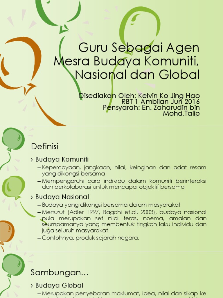 Guru Sebagai Agen Mesra Budaya Komuniti Nasional | PDF