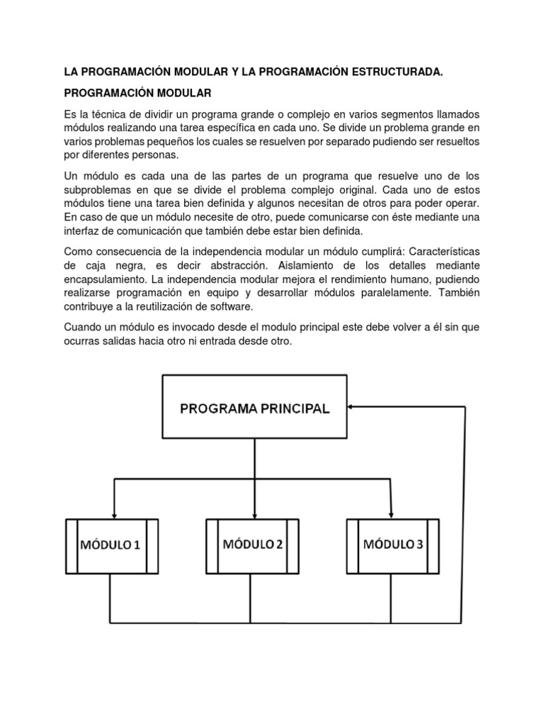 Programacion Modular y Estructurada | PDF | Programación de computadoras | Programa de computadora