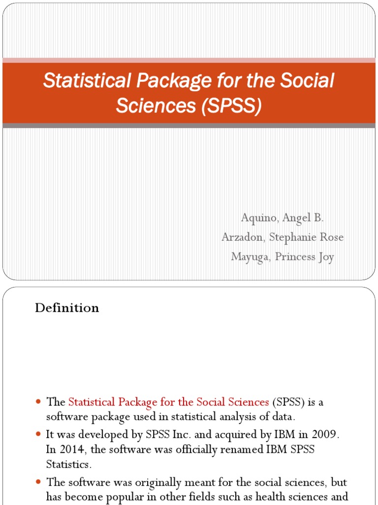 Statistical Package For The Social Sciences (SPSS | PDF | Arithmetic ...