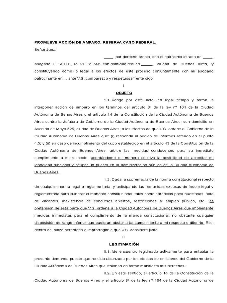 Modelo de Amparo