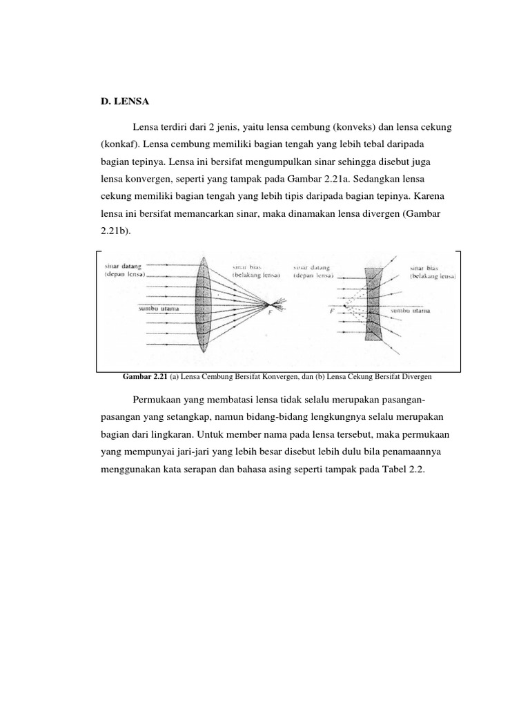 Lensa (Optik Geometri) | PDF