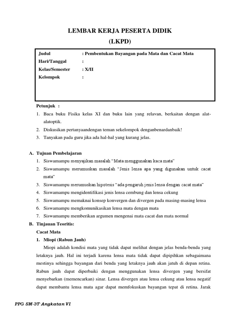 2 LKPD Mata Dan Kaca Mata | PDF