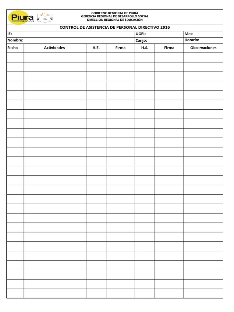 Formatos Control de Asistencia | PDF | Modificación de comportamiento | Aprendizaje