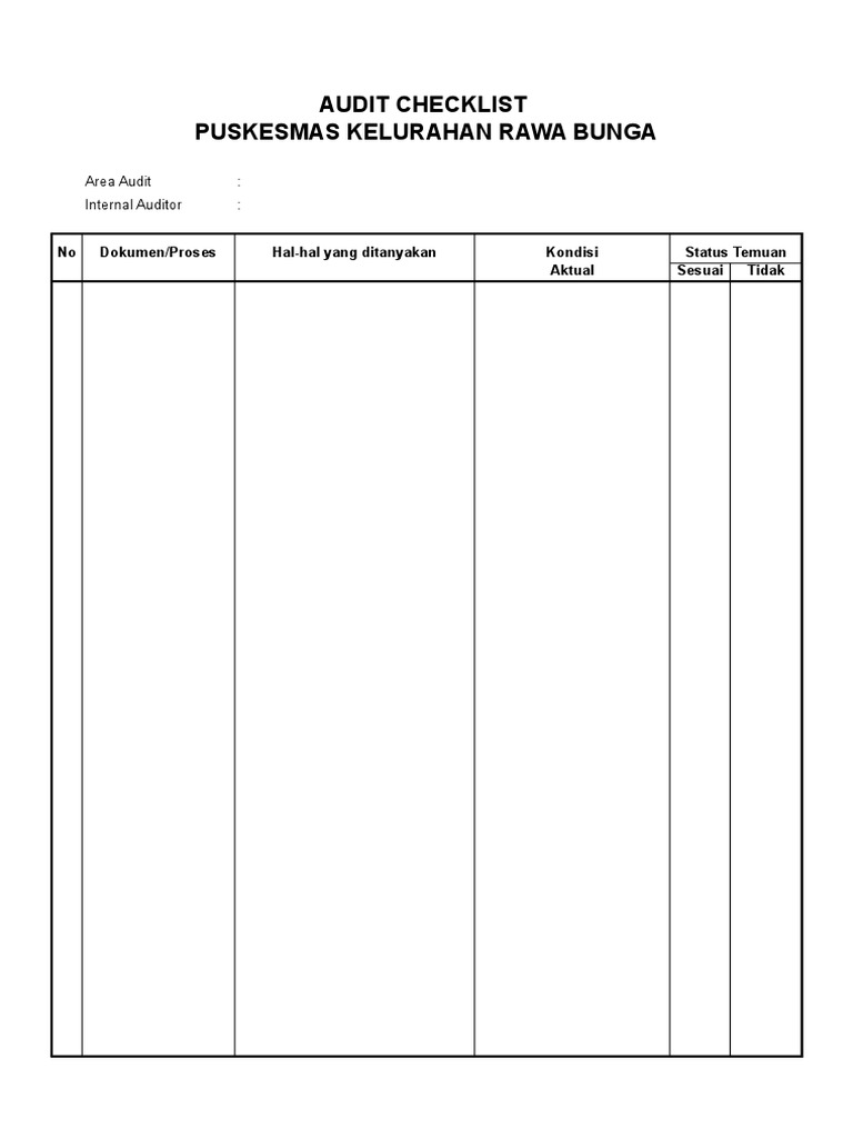 Isian Form Audit Checklist | PDF
