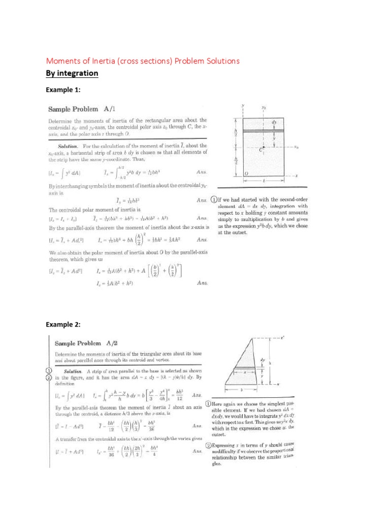 Moment of Inertia Problem Solutions | PDF