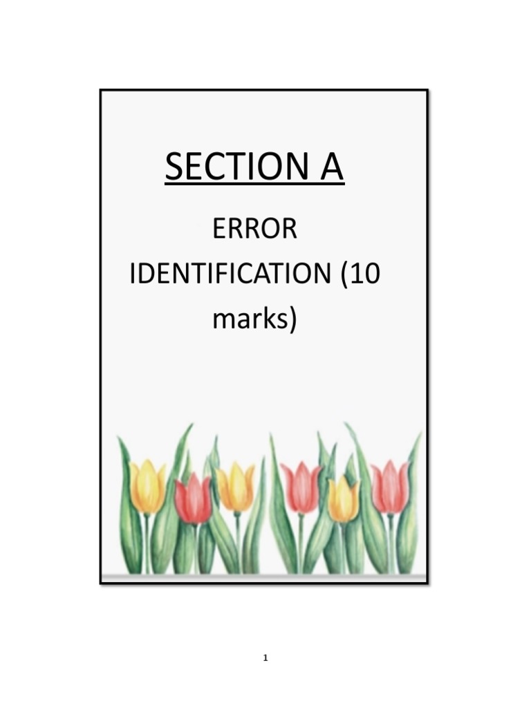 Section A Error Identification | PDF | Adverb | Verb