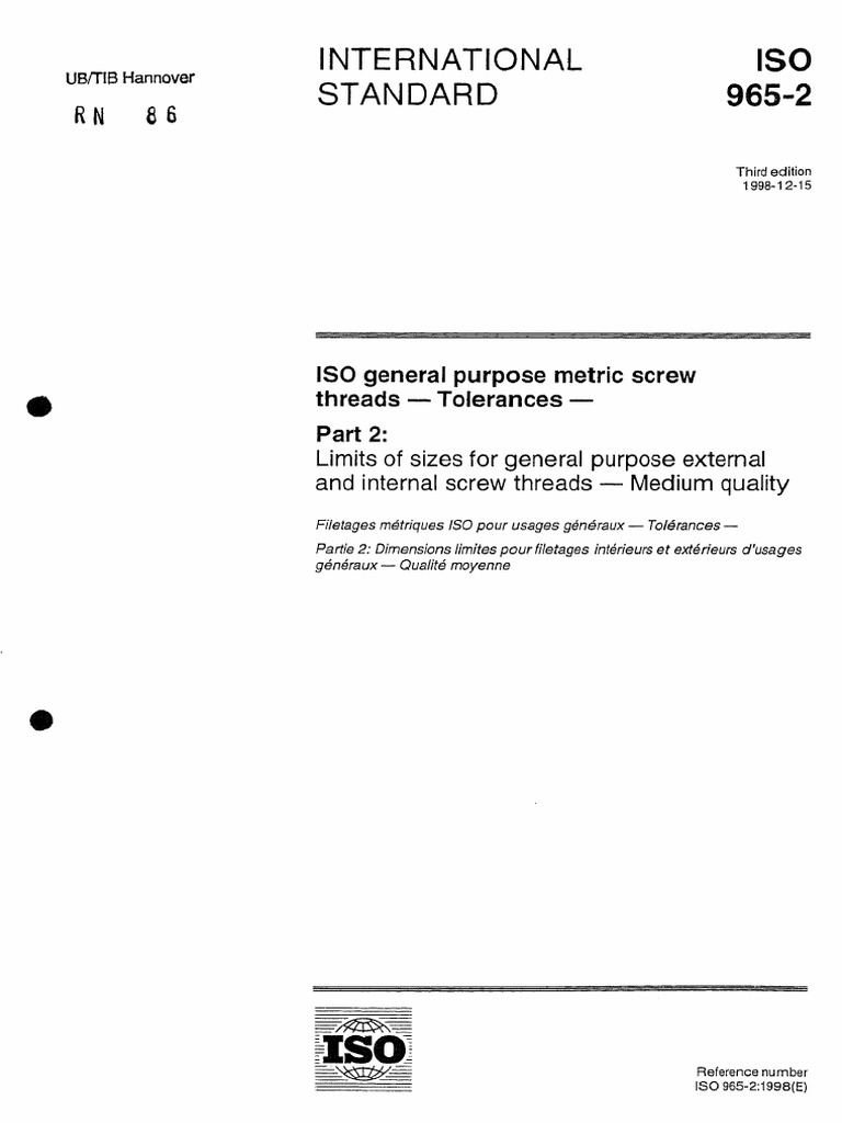 ISO 965 2 1998 Scan | PDF